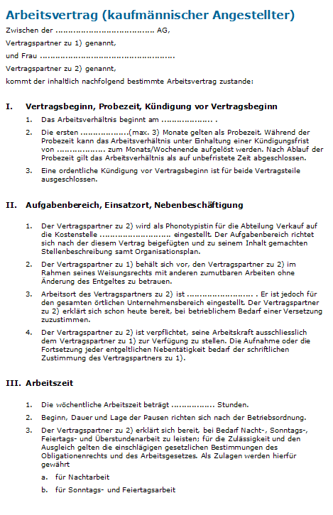 Vorlage Arbeitsvertrag: Professionelles Muster zum Download.